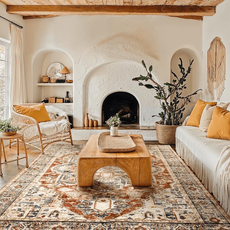 5'x7' Boho Area Rugs for Living Room, Machine Washable Area Rug with ...