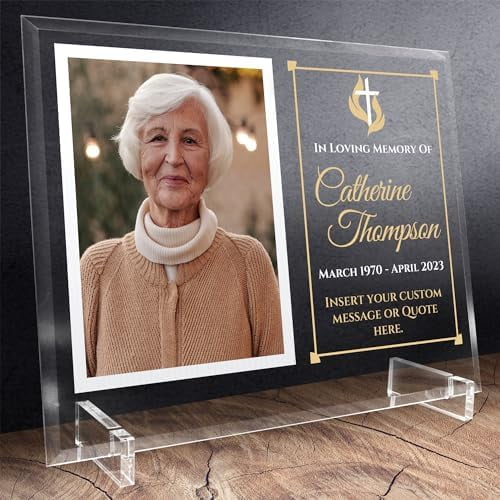 5"x7" Personalized Memorial Picture Frame Custom Glass Photo Frame with ...