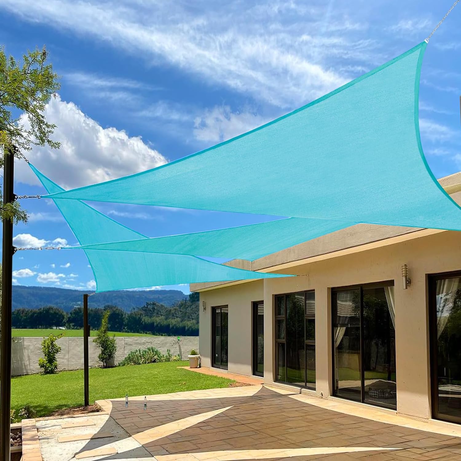 **5'x7'x7' custom curved sun shade sail uv block mesh 185 gsm ...