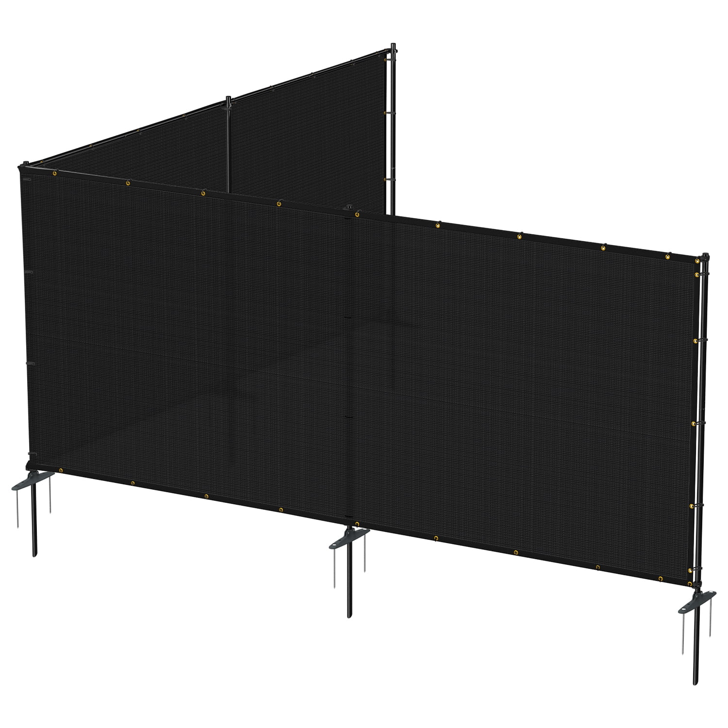 5'x77' Outdoor Privacy Fence with Iron Poles Ground Spikes Dog Garden ...