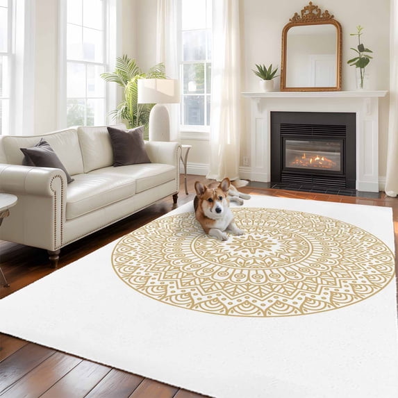 5'x8' Area Rugs, Beige Boho Indoor Outdoor Area Rug for Living Room ...