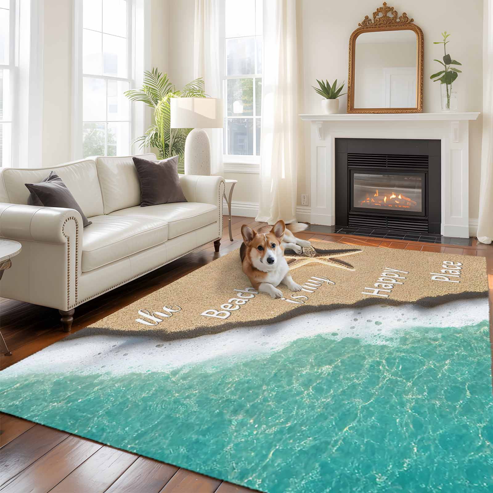5'x8' Area Rugs, Blue Ocean Indoor Outdoor Area Rug for Living Room ...