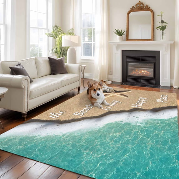 5'x8' Area Rugs, Blue Ocean Indoor Outdoor Area Rug for Living Room ...