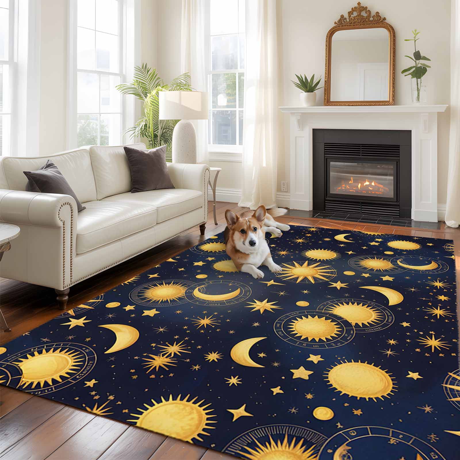 5'x8' Area Rugs, Blue Star Sky Indoor Outdoor Area Rug for Living Room ...