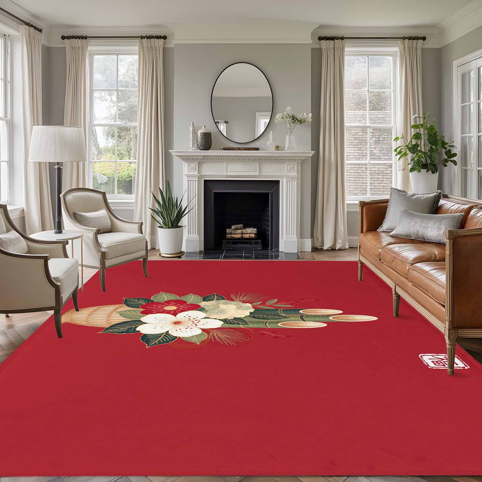 5'x8' Area Rugs, Cherry Blossoms Indoor Outdoor Area Rug for Living ...