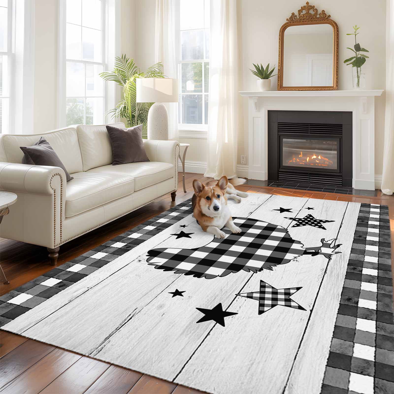 5'x8' Area Rugs, Chicken Hen Indoor Outdoor Area Rug for Living Room ...