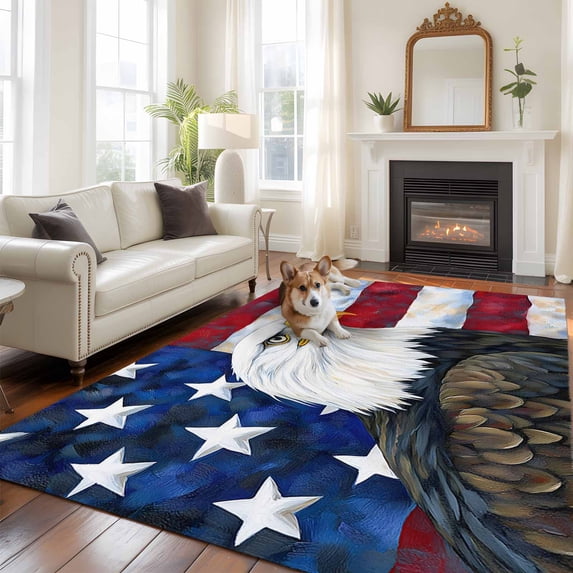 5'x8' Area Rugs, Eagle Indoor Outdoor Area Rug for Living Room Bedroom ...