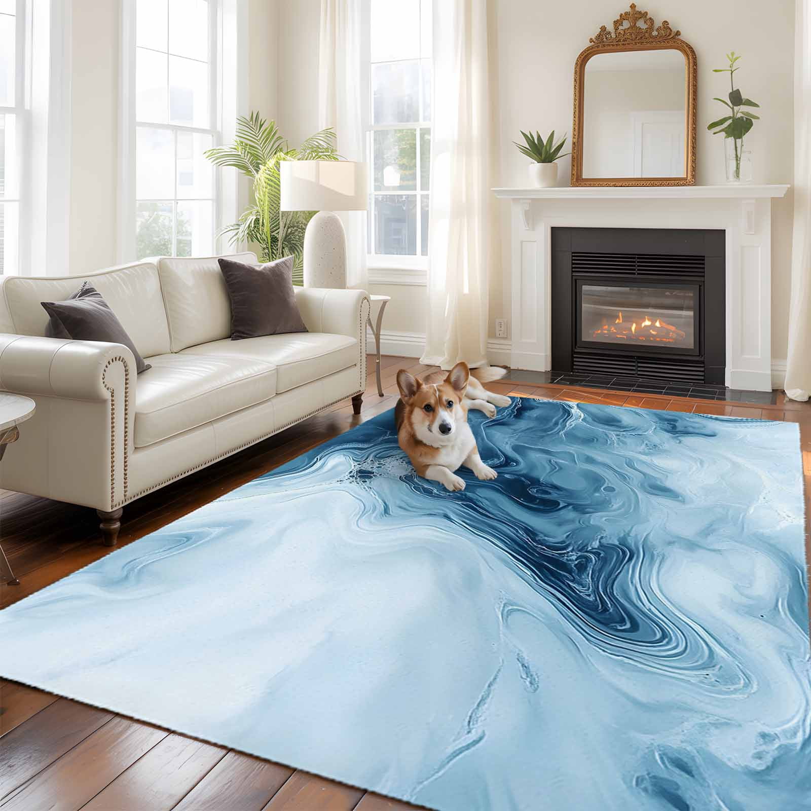 5'x8' Area Rugs, Farm Marble Indoor Outdoor Area Rug for Living Room ...