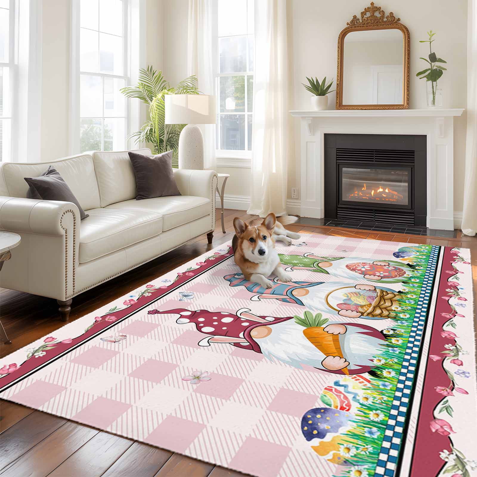 5'x8' Area Rugs, Gnomes Easter Indoor Outdoor Area Rug for Living Room ...