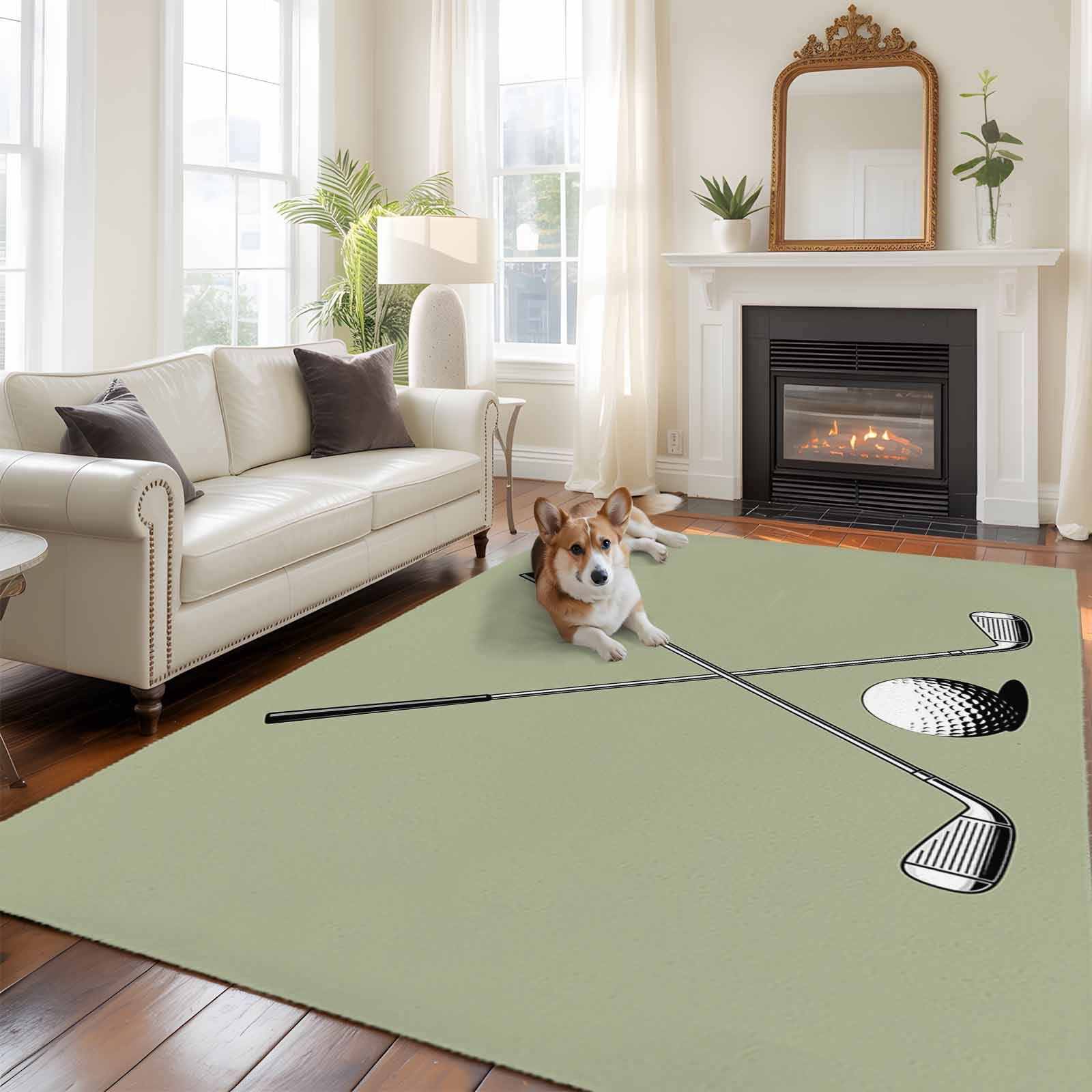 5'x8' Area Rugs, Golf Ball Club Indoor Outdoor Area Rug for Living Room ...
