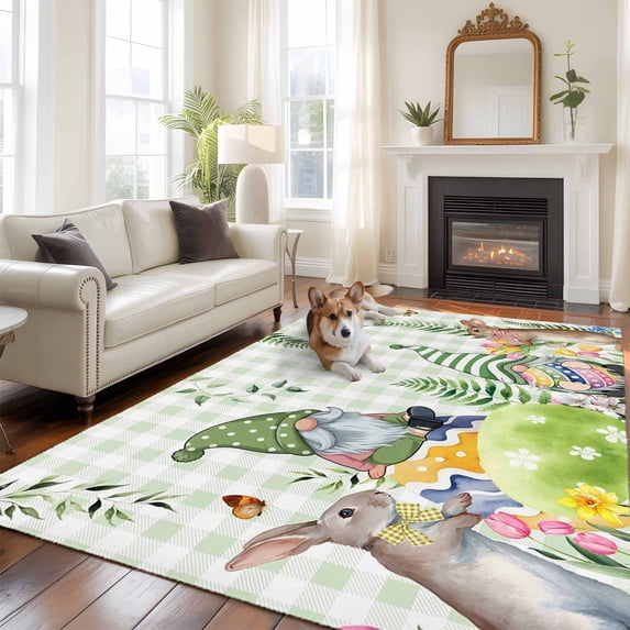 5'x8' Area Rugs, Green Easter Indoor Outdoor Area Rug for Living Room ...