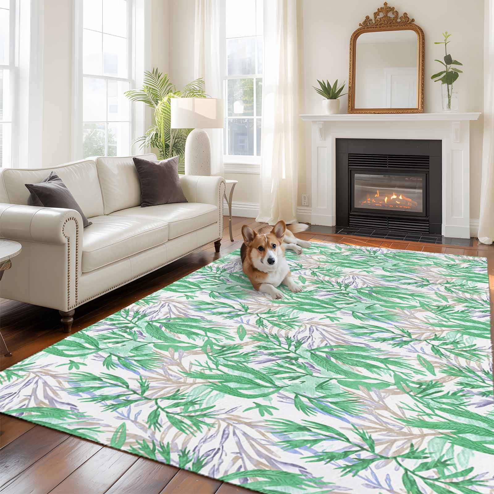 5'x8' Area Rugs, Green Seagrass Indoor Outdoor Area Rug for Living Room ...