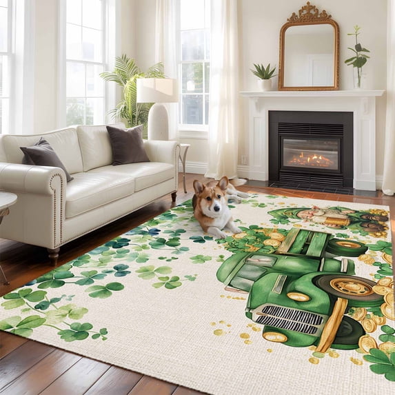 5'x8' Area Rugs, Green St. Patrick's Day Indoor Outdoor Area Rug for ...