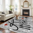 5'x8' Area Rugs, Grey Kitchen Knife Fork Indoor Outdoor Area Rug for ...