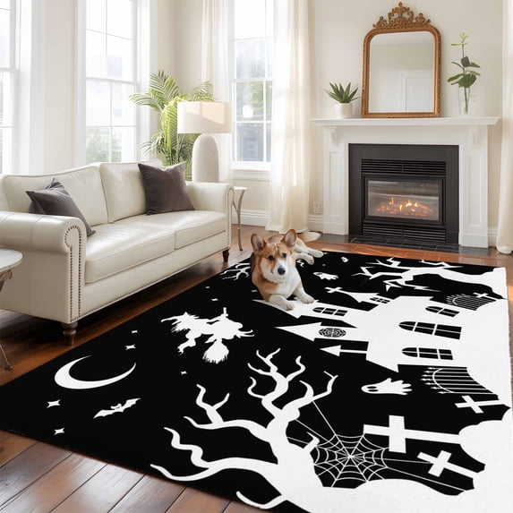 5'x8' Area Rugs, Halloween Indoor Outdoor Area Rug for Living Room ...