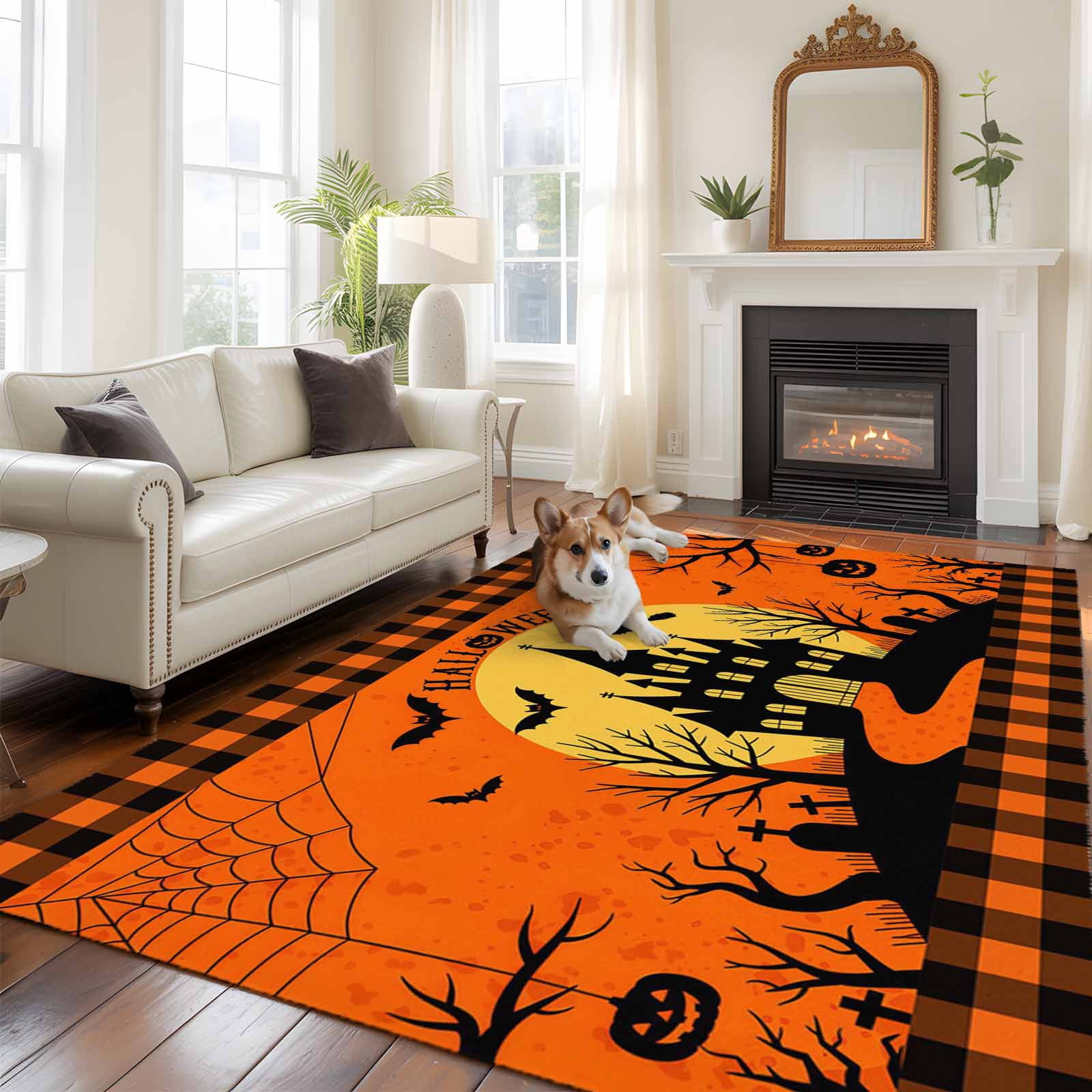 5'x8' Area Rugs, Halloween Indoor Outdoor Area Rug for Living Room ...