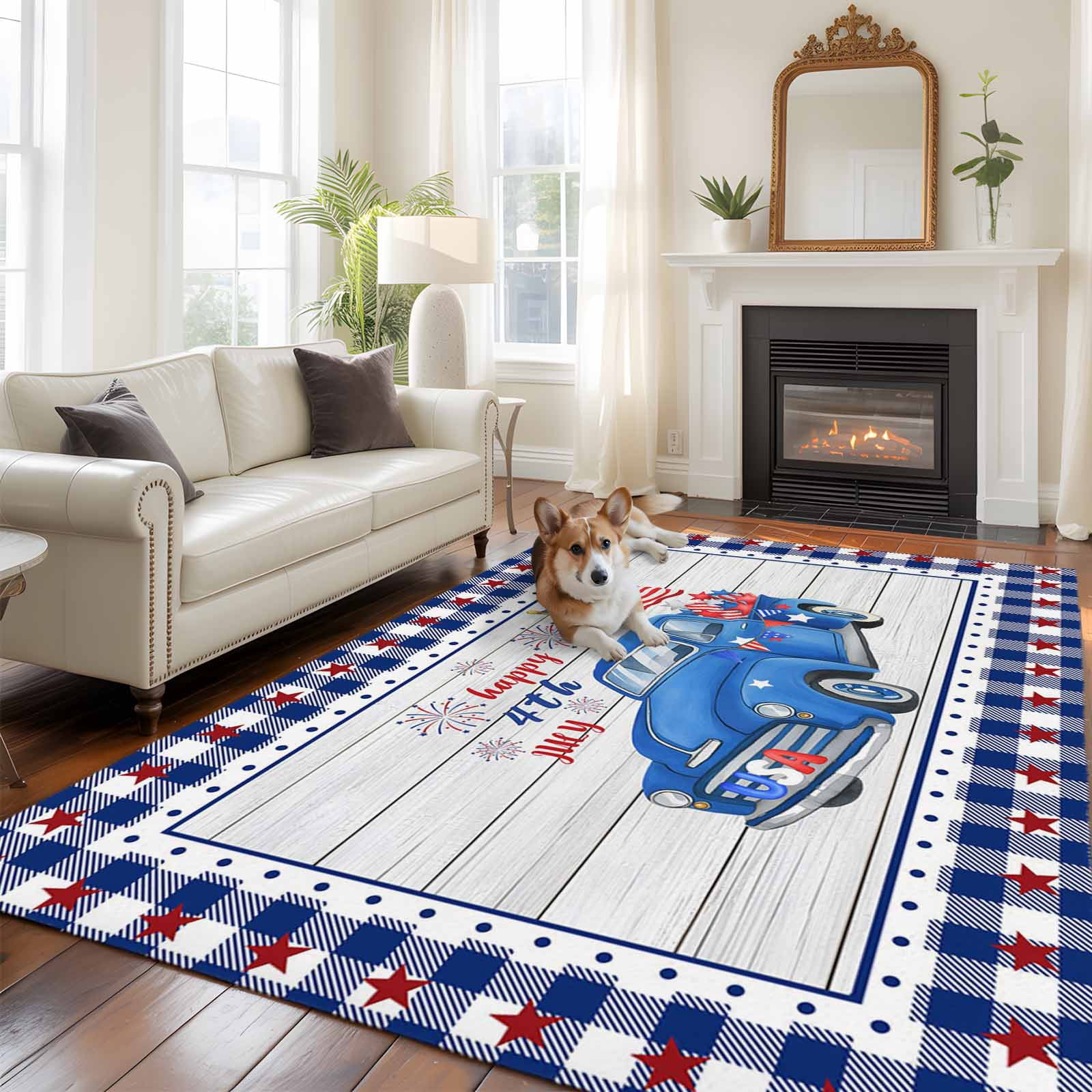 5'x8' Area Rugs, Independence Day Indoor Outdoor Area Rug for Living ...
