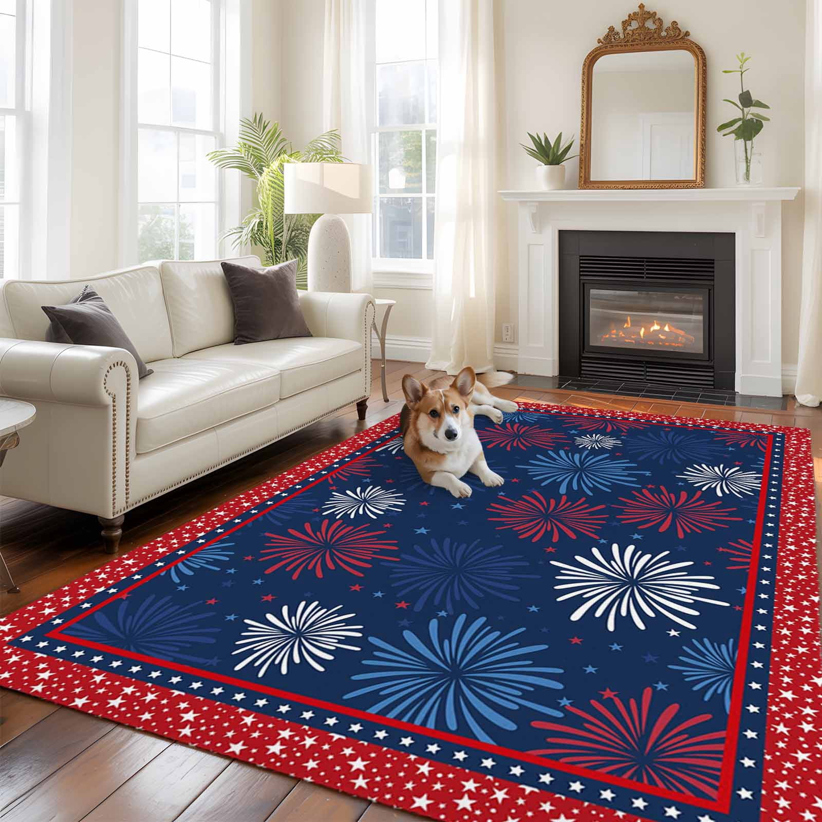 5'x8' Area Rugs, Independence Day Indoor Outdoor Area Rug for Living ...