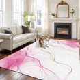 5'x8' Area Rugs, Marble Pink Indoor Outdoor Area Rug for Living Room ...