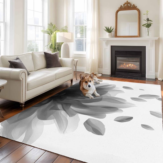 5'x8' Area Rugs, Modern Grey Indoor Outdoor Area Rug for Living Room ...