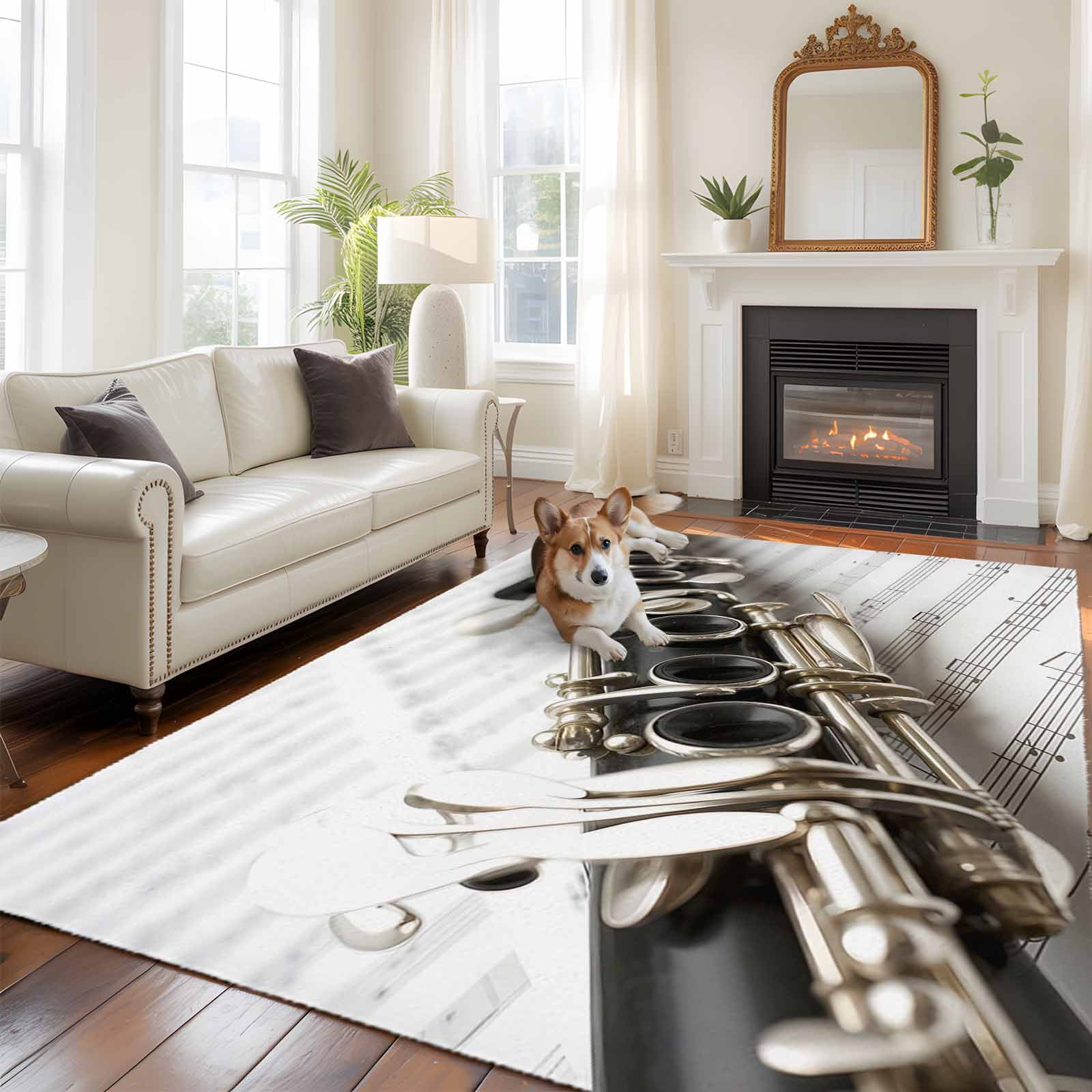 5'x8' Area Rugs, Musical Instrument Indoor Outdoor Area Rug for Living ...