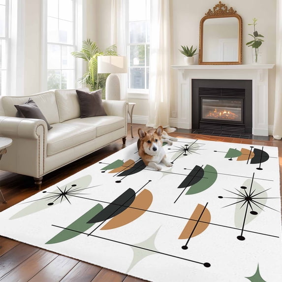 5'x8' Area Rugs, Navy Color Block Boho Indoor Outdoor Area Rug for ...