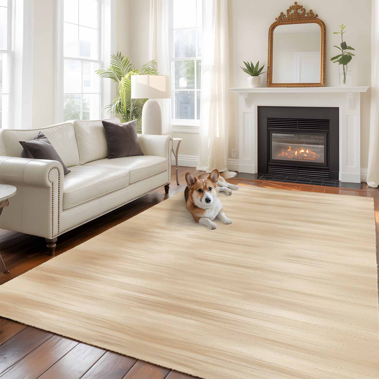 5'x8' Area Rugs, Orange Brown Indoor Outdoor Area Rug for Living Room ...