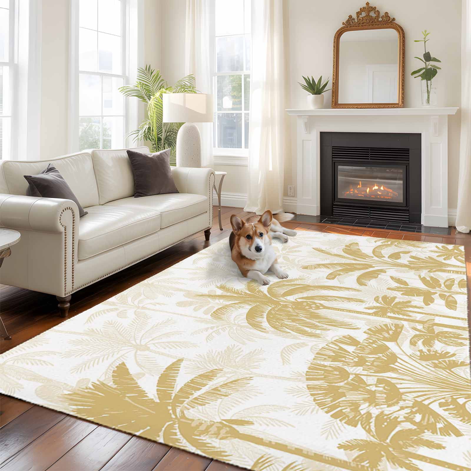 5'x8' Area Rugs, Palm Trees Indoor Outdoor Area Rug for Living Room ...