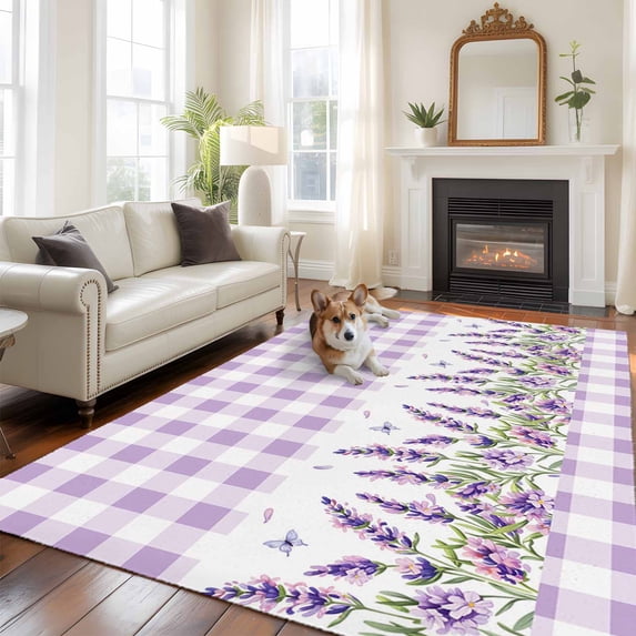 5'x8' Area Rugs, Purple Lavenders Indoor Outdoor Area Rug for Living ...