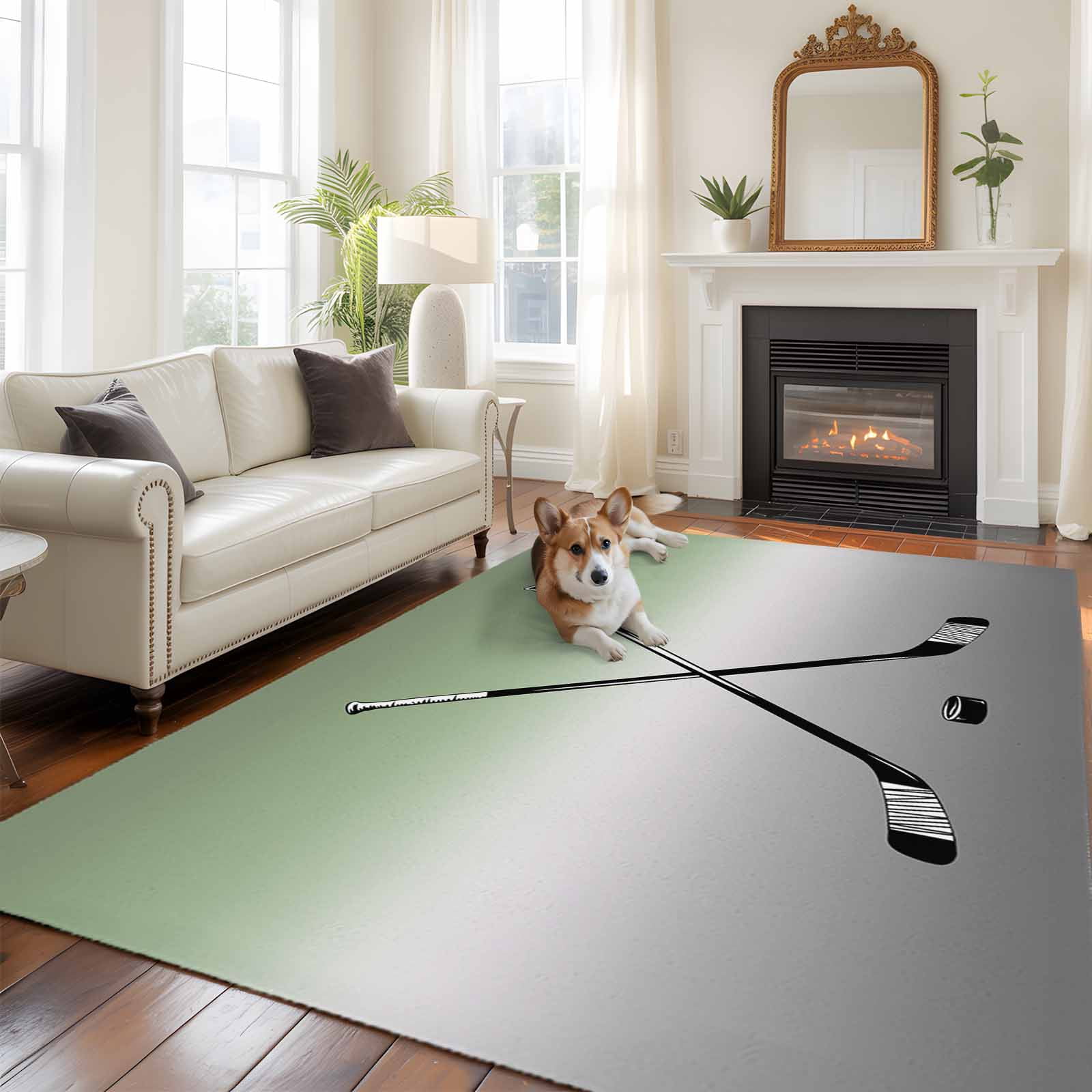 5'x8' Area Rugs, Sage Green Gray Ombre Indoor Outdoor Area Rug for ...