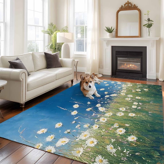 5'x8' Area Rugs, Spring Floral Indoor Outdoor Area Rug for Living Room ...