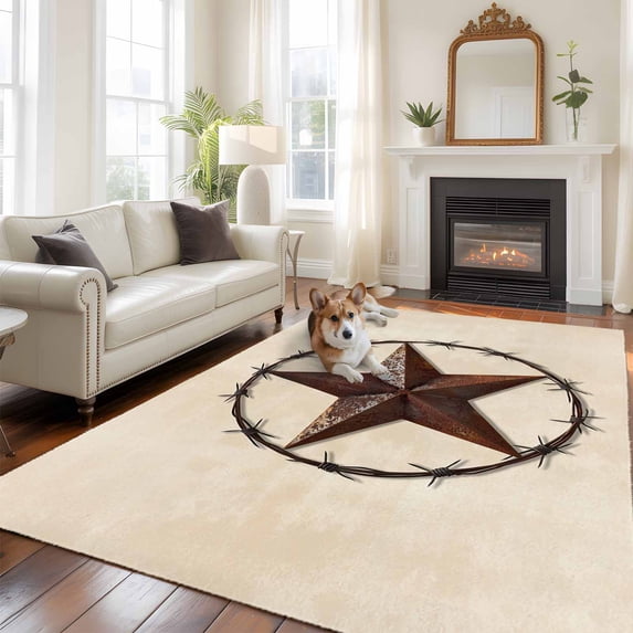 5'x8' Area Rugs, Texas Star Farmhouse Indoor Outdoor Area Rug for ...
