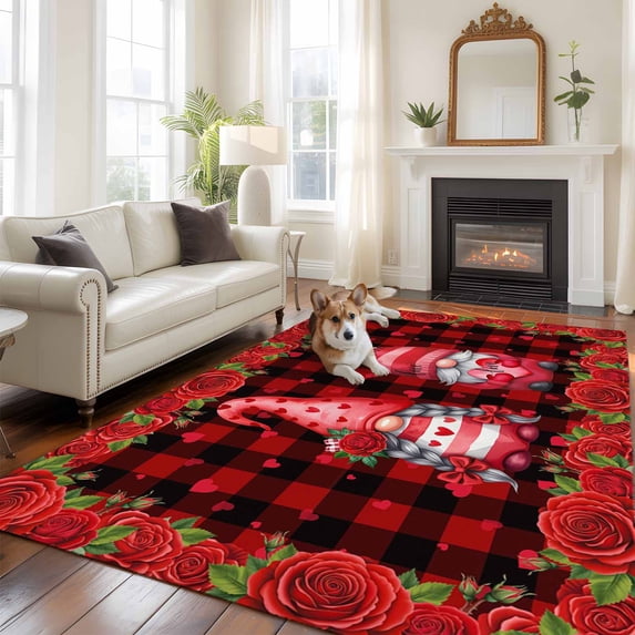 5'x8' Area Rugs, Valentine's Day Indoor Outdoor Area Rug for Living ...