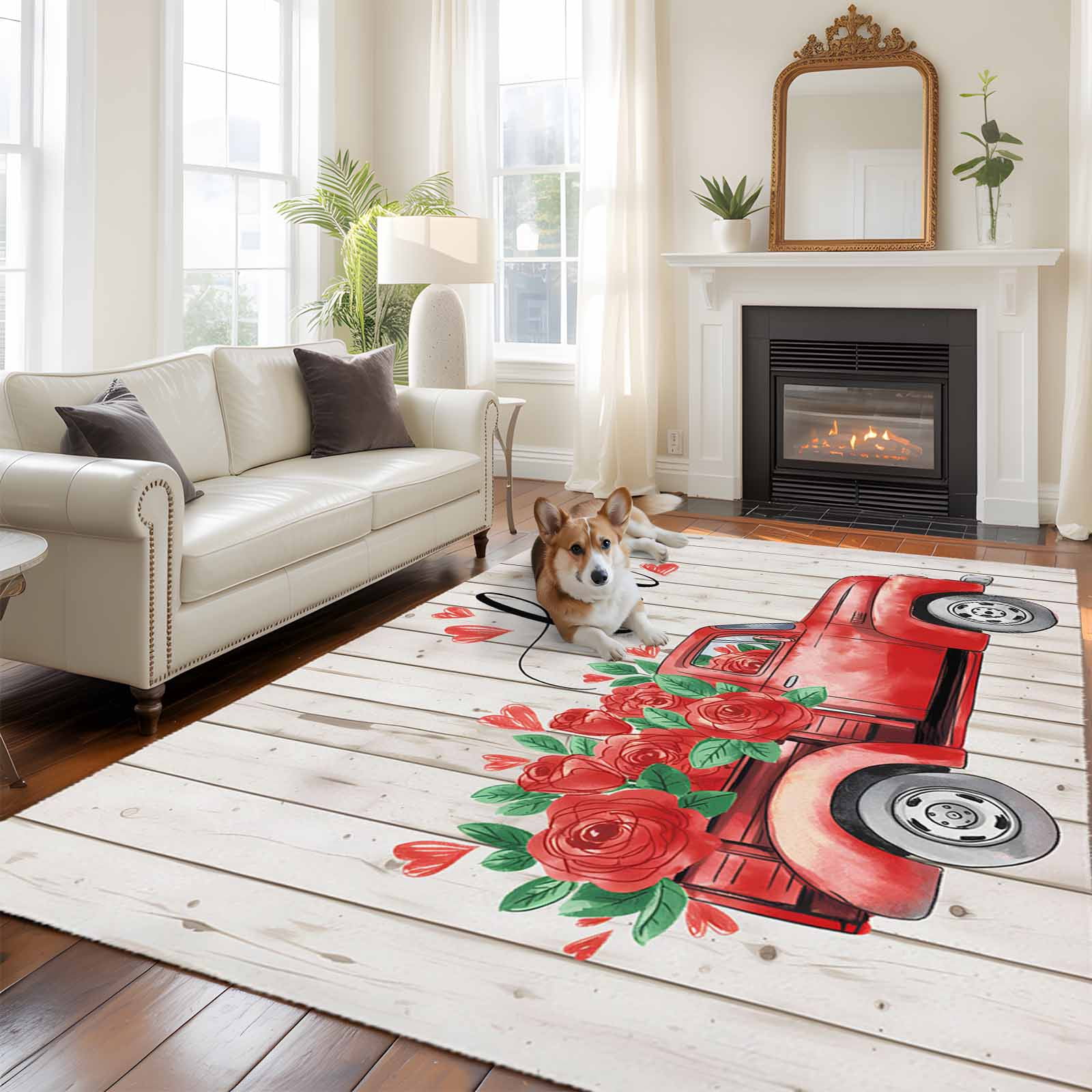 5'x8' Area Rugs, Valentines Day Indoor Outdoor Area Rug for Living Room ...