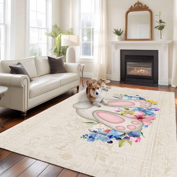 5'x8' Area Rugs, Vintage Easter Indoor Outdoor Area Rug for Living Room ...
