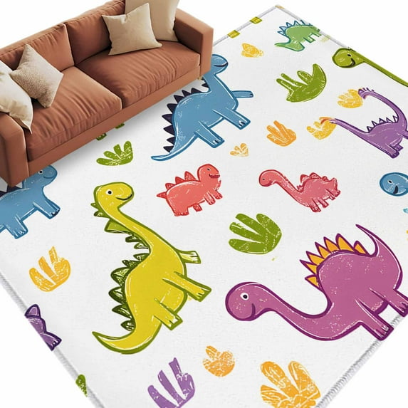 5'x8' Large Area Rugs Colorful Dinosaur Washable Area Rugs Non-Slip ...