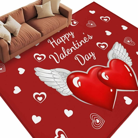 5'x8' Large Area Rugs Valentine's Day Washable Area Rugs Non-Slip ...
