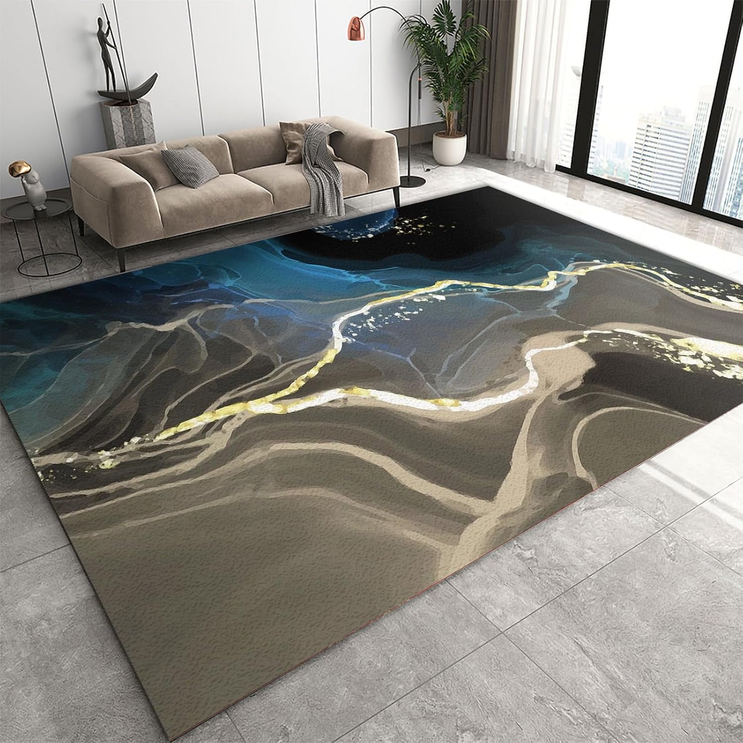 5'x8' Rug Non Slip Mixing Alcohol Ink Paints Small Entryway Mats ...
