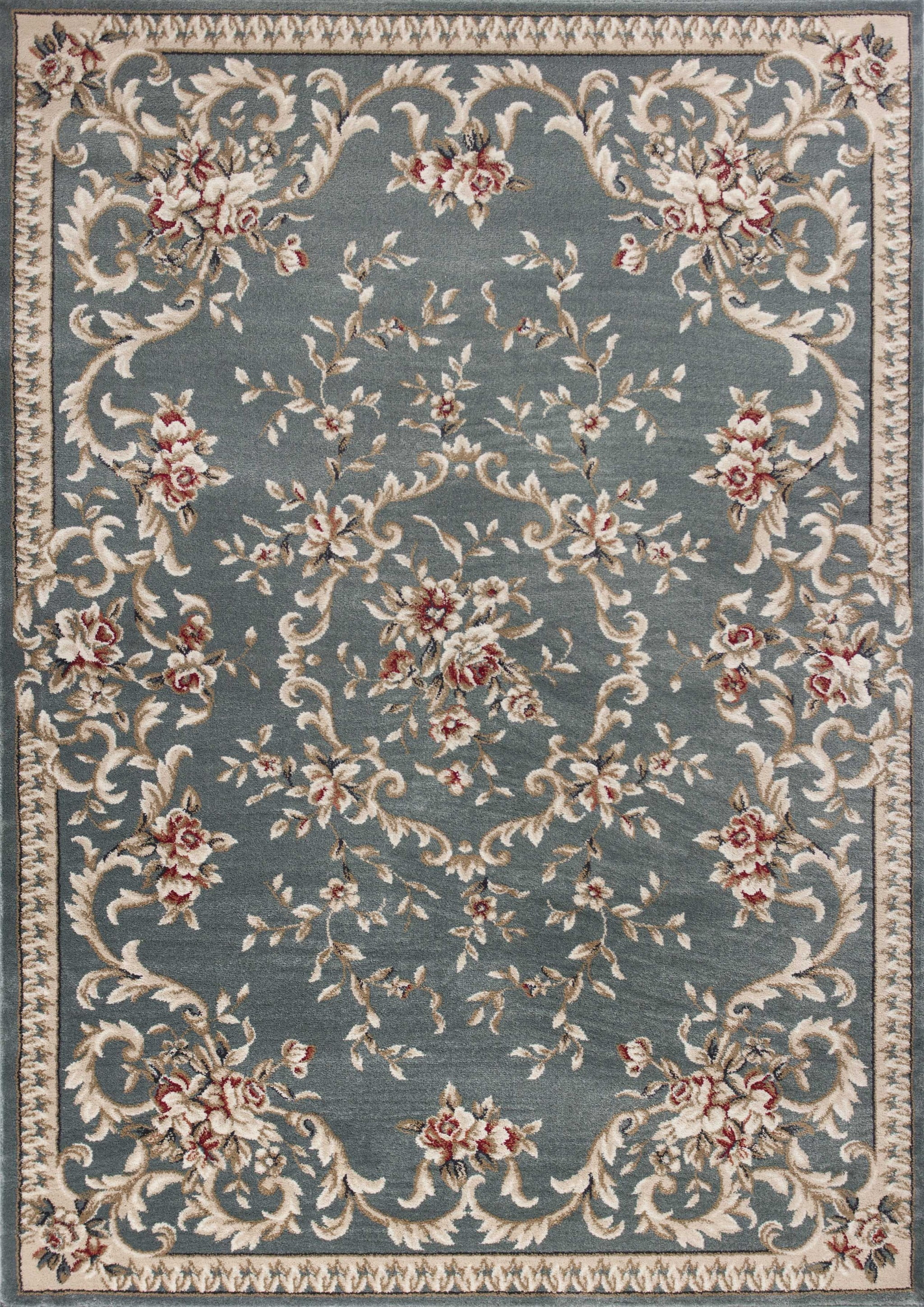 5'x8' Slate Blue Floral Indoor Area Rug - Walmart.com