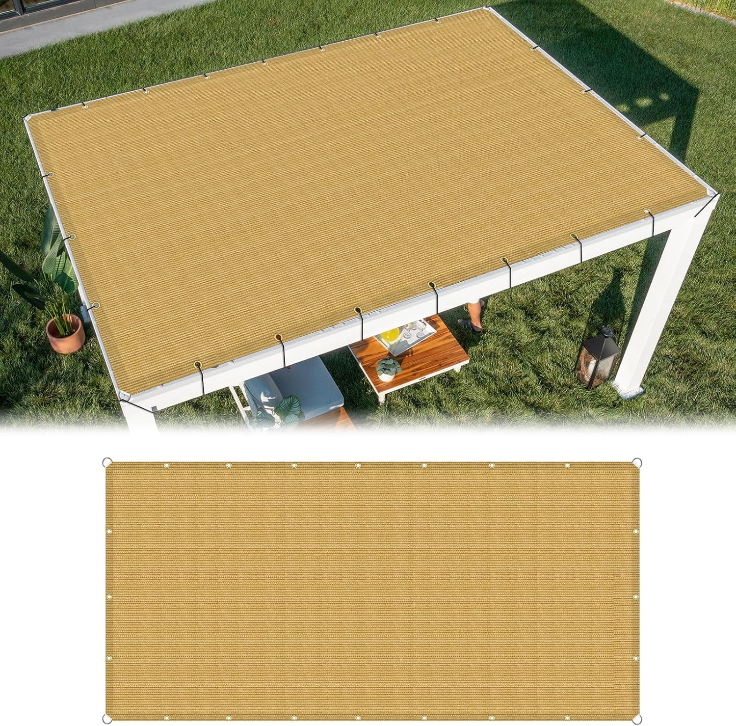 **5'x8' straight edge sun shade sail rectangle canopy cover grommets ...