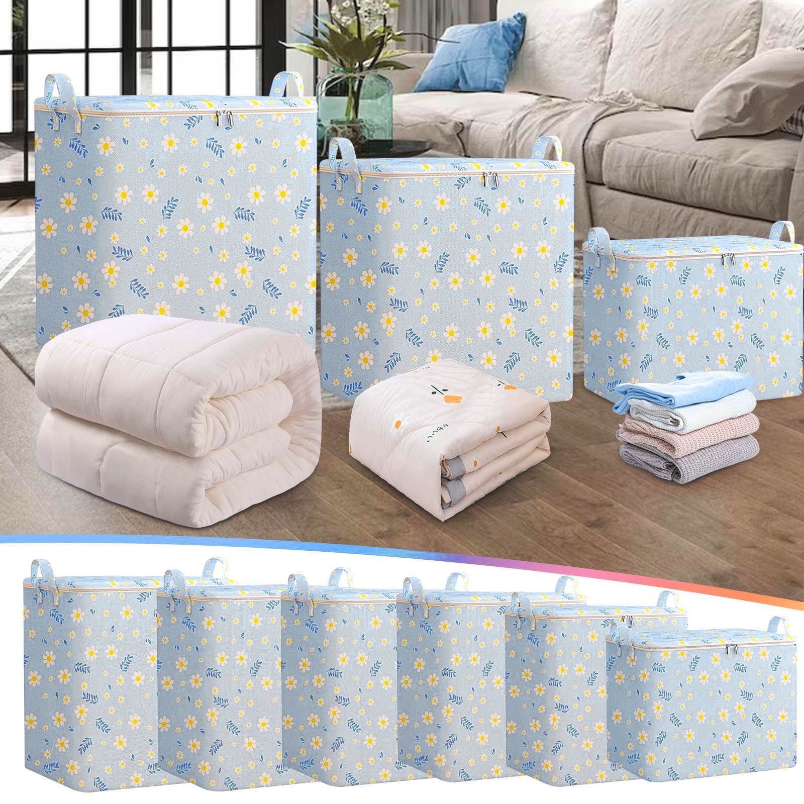 Under $5! xgfhyjeh Cloth Storage Bins Organizer with Lids, Foldable ...