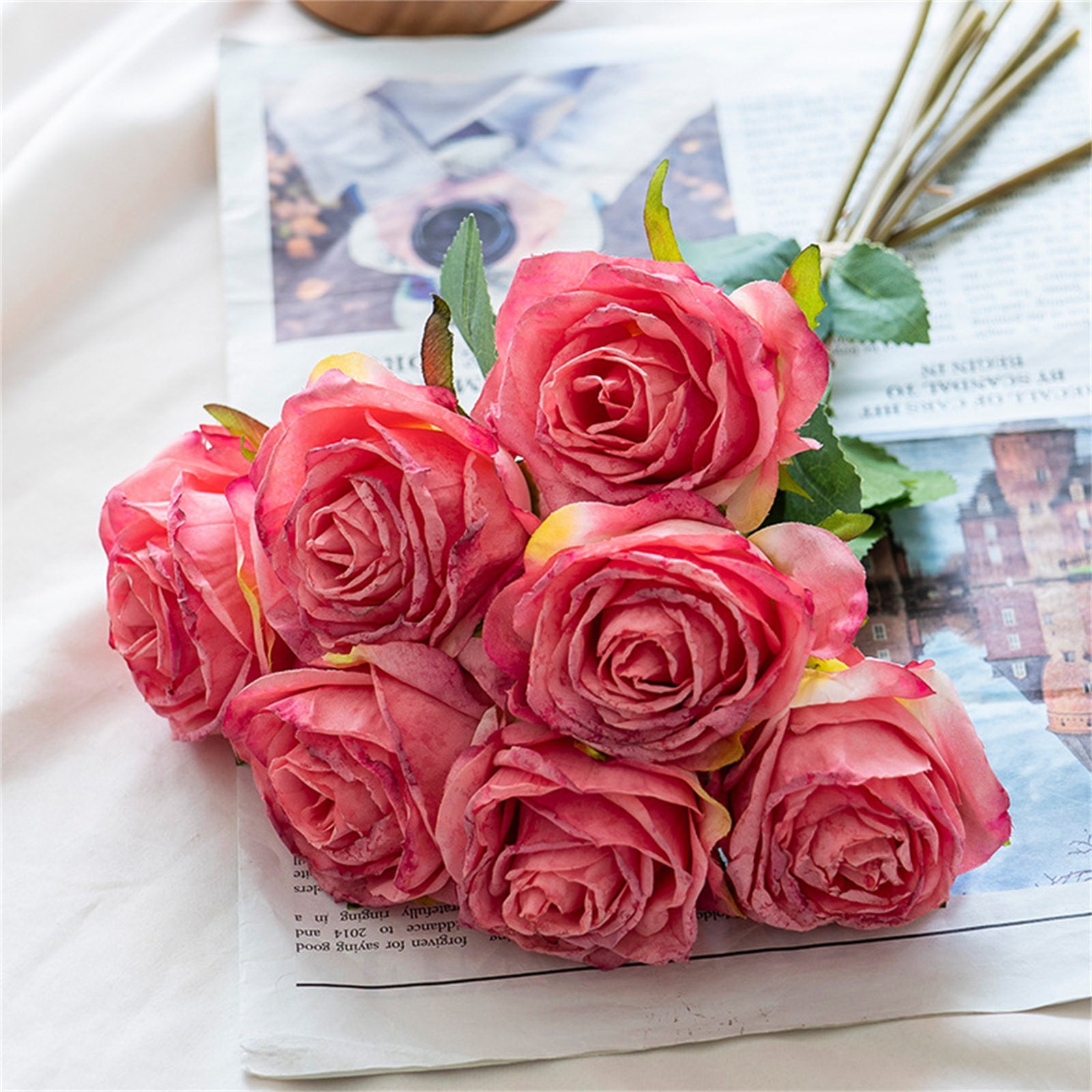 50% 0ff Clearance! 7 Head Rose Fake Flowers Artificial Flowers ...