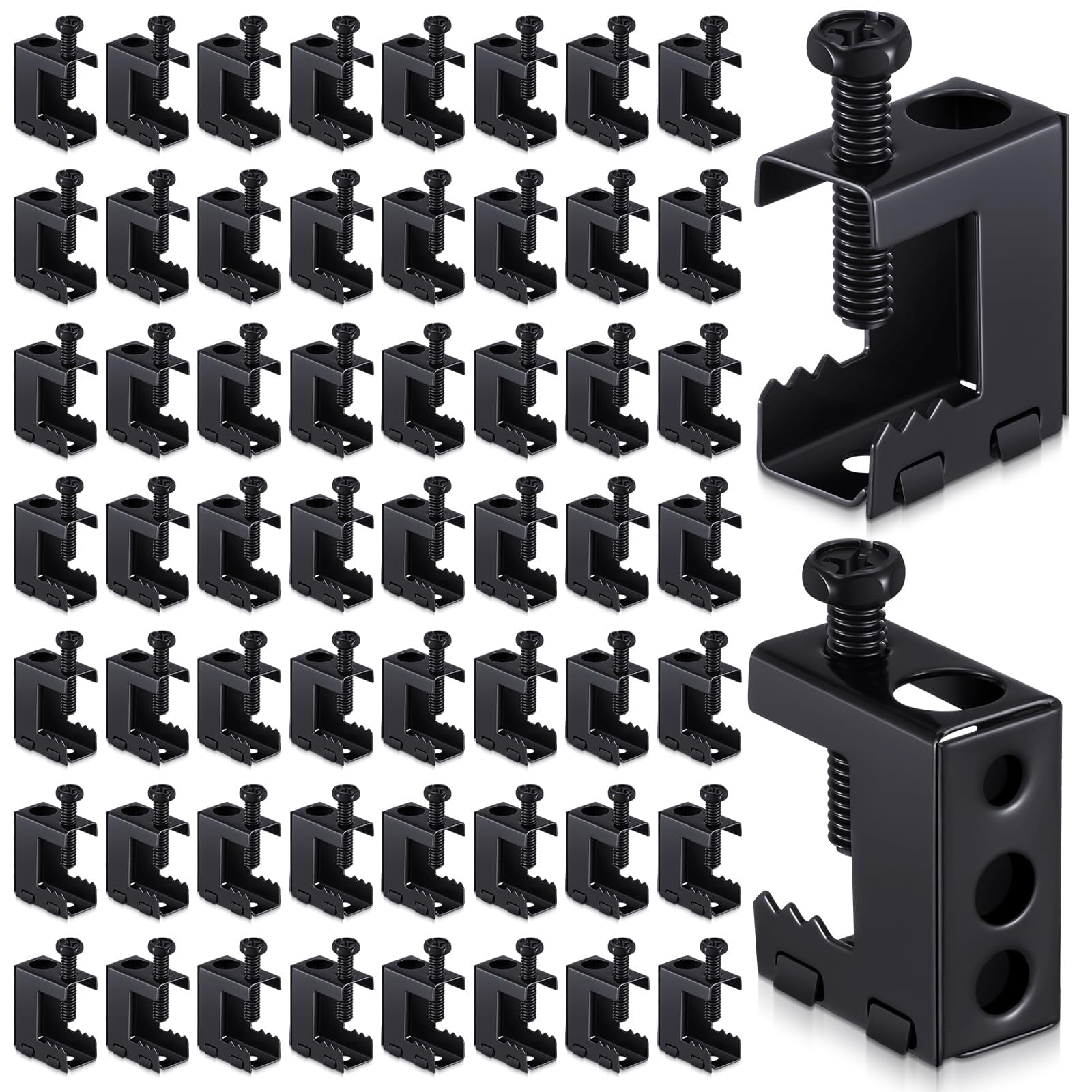 50 1/4"-20 Spring Steel Beam Clamps Metal Hangers Bolt On Clamp ...