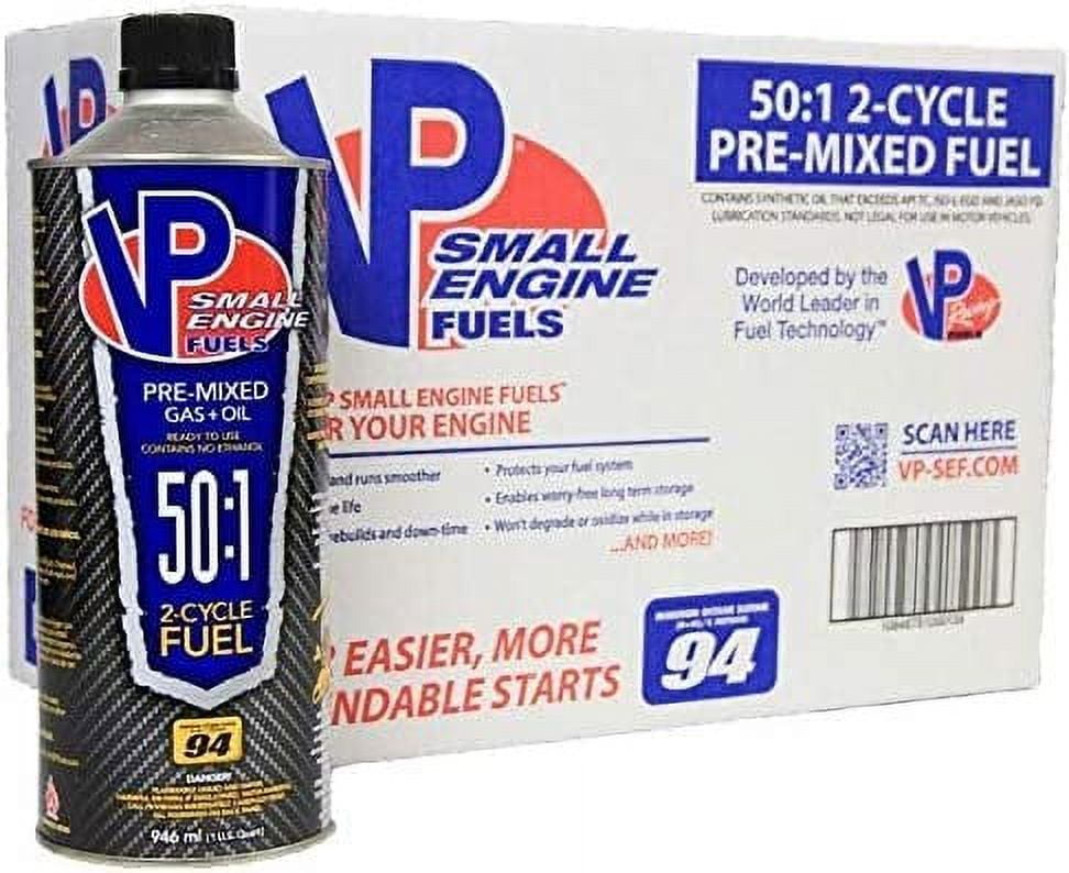 50:1 Premixed Synthetic 2-Cycle Oil Fuel 8 Pack, Ethanol-Free Unleaded ...