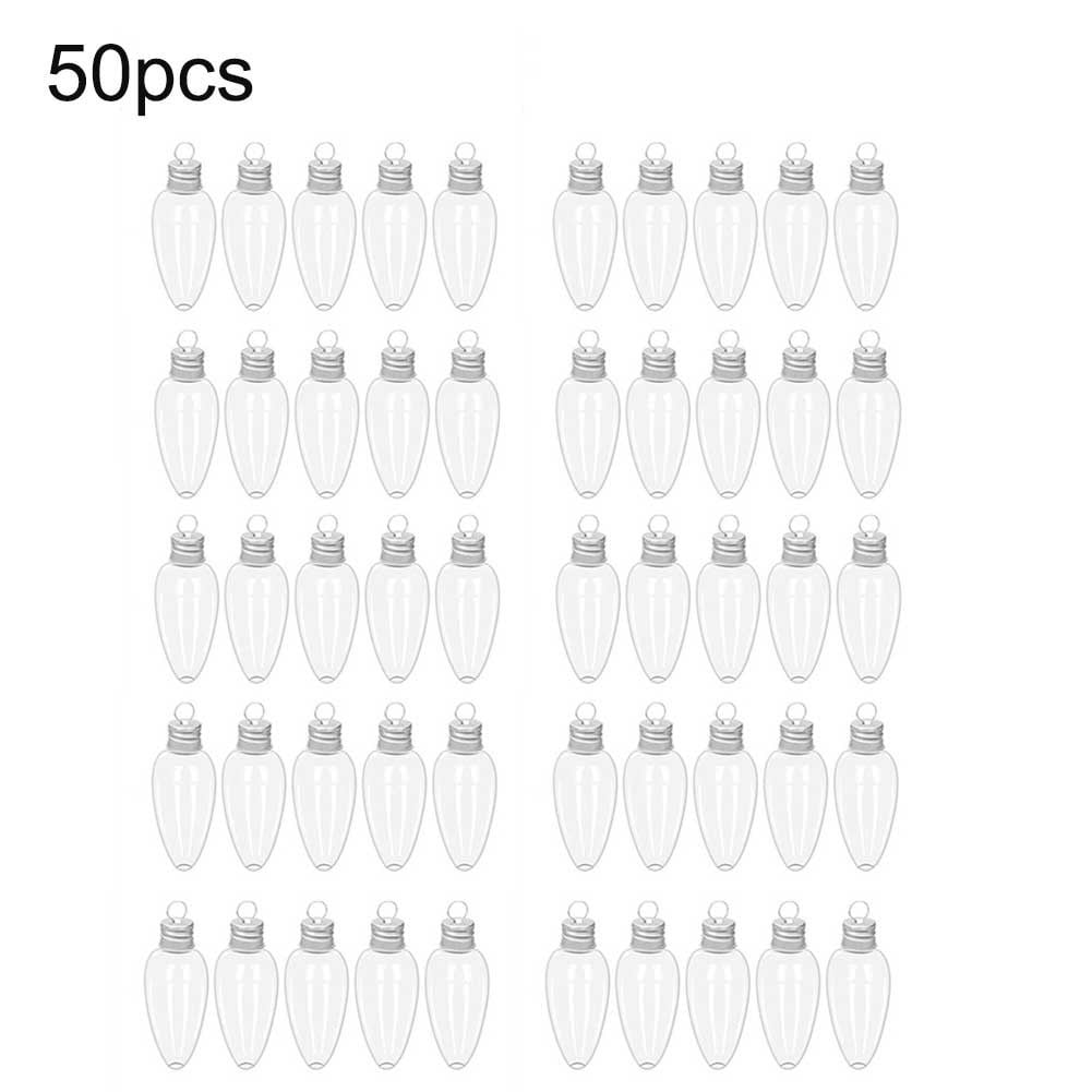 50/10/5Pcs Light Bulb Shaped Refillable Bottles Christmas Ornaments ...