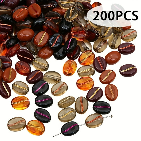 50/100/150/200pcs Vintage Acrylic Bohemian Style Mixed Coffee Bean ...