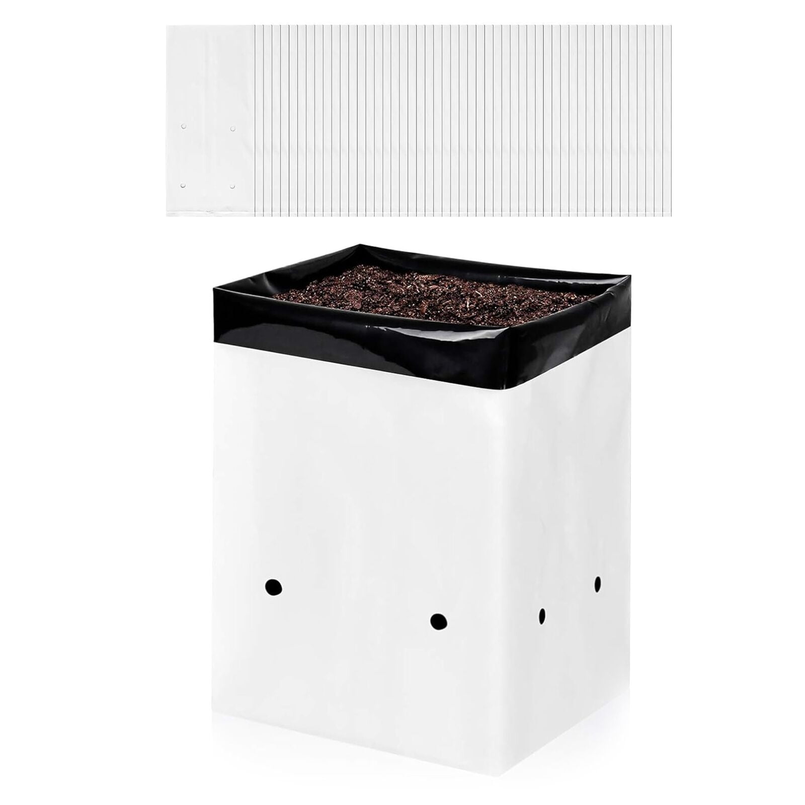 50/100/150 Pack 5 Gallon Grow Bag Black & White Panda Film Containers ...