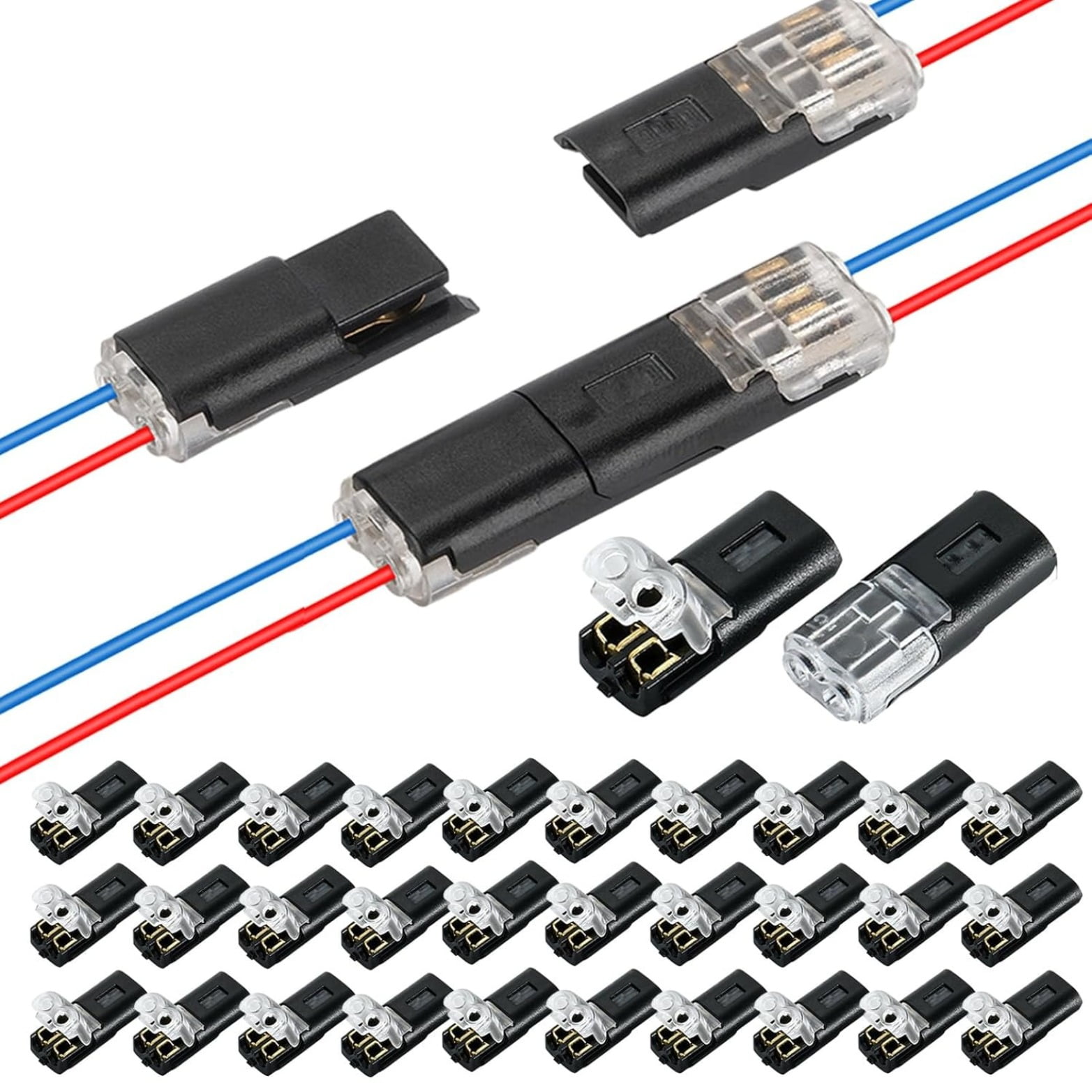 50/100/150 Pack Quick Clip Fasteners Wire Connector, Double - Wire Plug ...