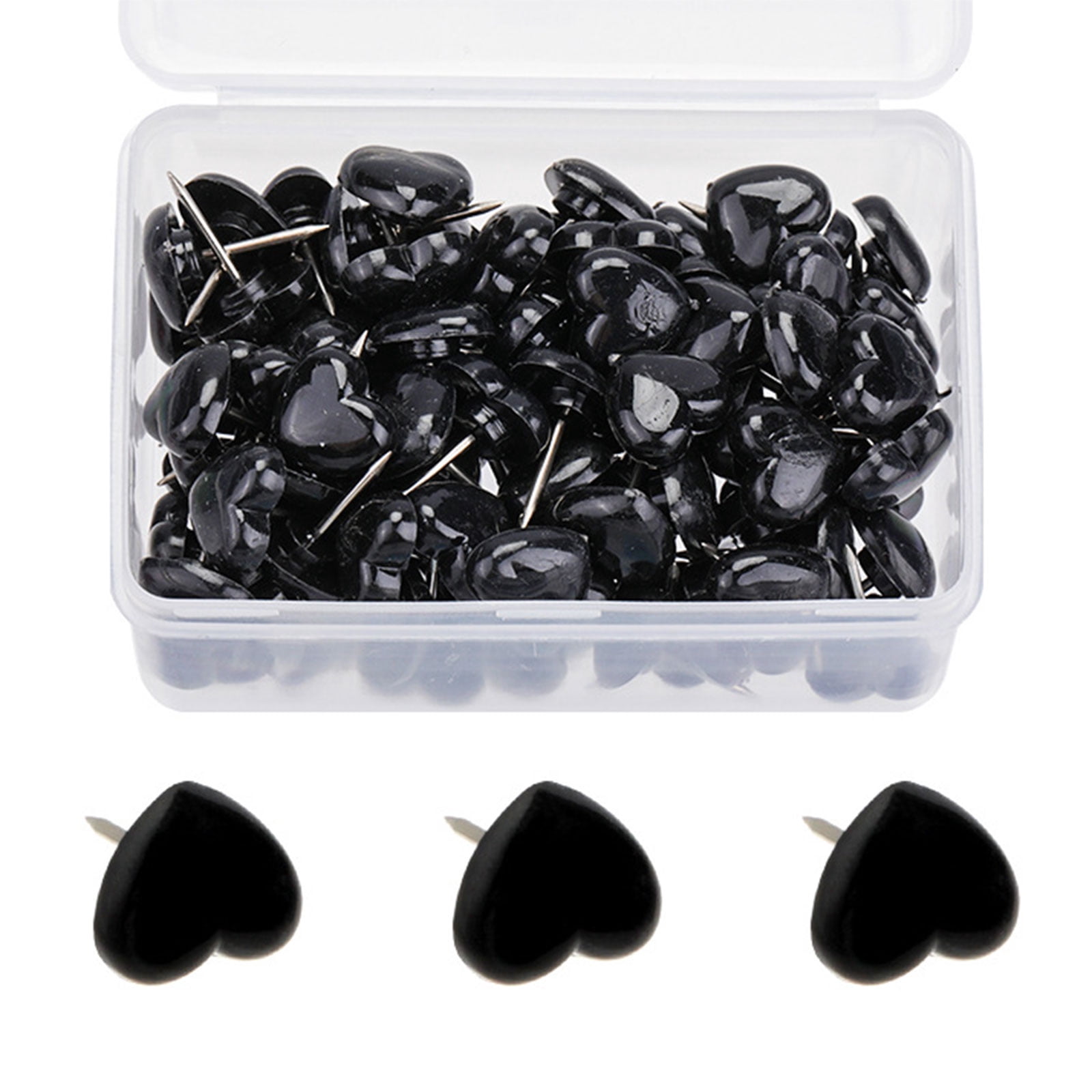 50/100/150Pcs Heart Push Pins with Case Decorative Thumb Tacks Drawing ...