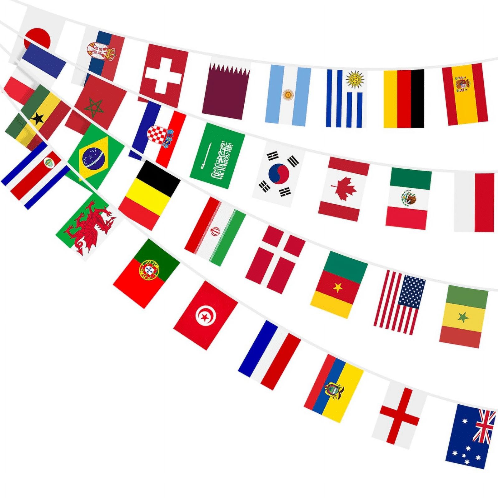 50/100/200 World Flags Banner Bunting for Party Decoration, 1Pcs World ...